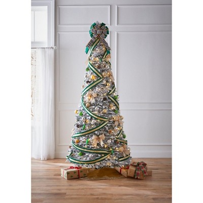 Brylanehome 71/2’h Pre-lit Flocked Pop-up Tree - Red Gold : Target