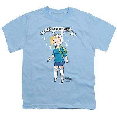 Boys' Adventure Time Fionna & Cake T-Shirt, Light Blue, Large : Target