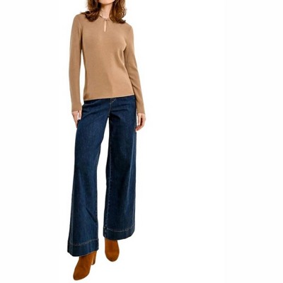 Women's Front Twist Keyhole Sweater - Molly Bracken Xs : Target