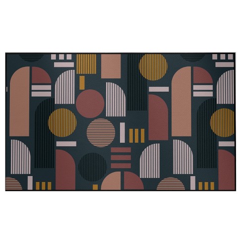 Deerlux Modern Living Room Area Rug With Nonslip Backing, Abstract Geo ...