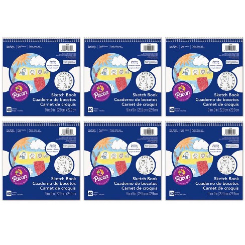 Prang Sketch Book, White, 9" X 9", 40 Sheets, Pack Of 6 : Target
