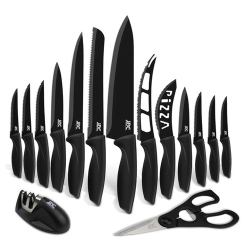 15pc Stainless Steek Kitchen Knife Set With Scissor & Sharpener Durable ...