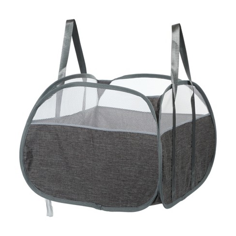 Unique Bargains 5492 Cubic-in Folding Laundry Basket 1 Pc Gray : Target