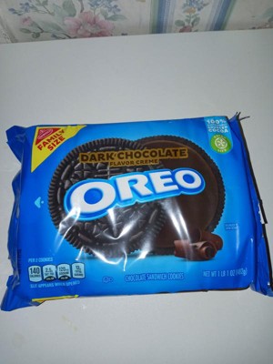 Oreo Dark Chocolate Flavor Creme Chocolate Sandwich Cookies Family Size ...