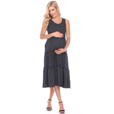 Maternity Maxi Dress Navy Medium -white Mark : Target