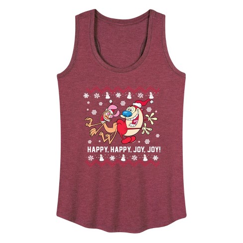 Women's Ren & Stimpy Happy Happy Joy Joy Graphic Racerback Tank ...