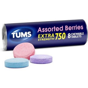 Tums Extra Strength 750 Assorted Berries Chewable Tablet, 8 Count, CASE ...