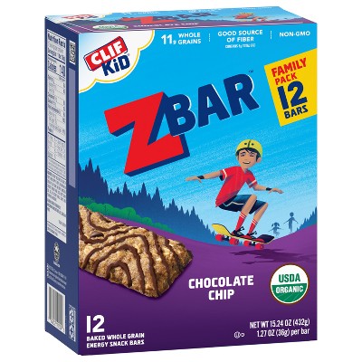 Clif Kid Zbar Organic Chocolate Chip Energy Bars- 12ct : Target