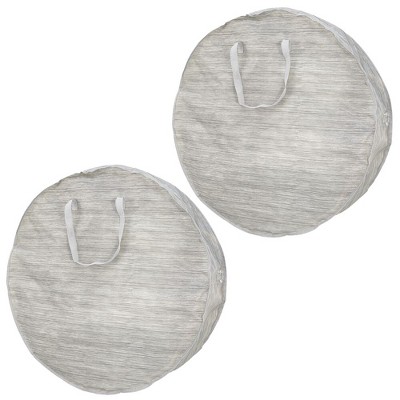 Mdesign Round 30" Wreath Storage Container, Handles - 2 Pack, Striped ...