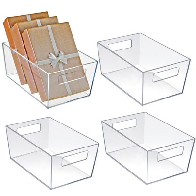 Azar Displays Small Organizer Storage Tote Bin With Handle 9"w X 6"d X ...