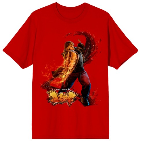 Street Fighter Vi Ken Character With Graffiti Name Men's Red Short ...