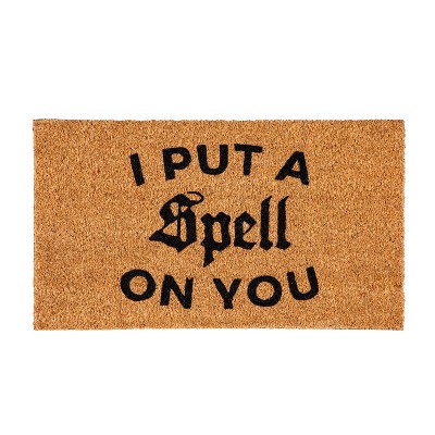 Evergreen 16 X 28 Halloween Greeting Coir Mat, I Put A Spell On You For ...