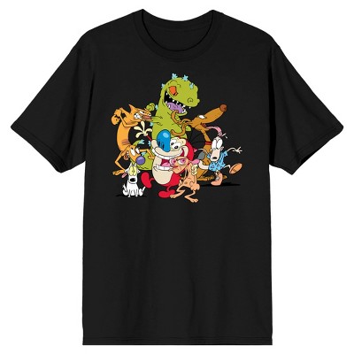 Nickelodeon 90s Nicktoons Characters Men's Black T-shirt : Target