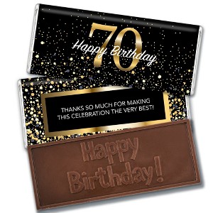 70th Birthday Candy Party Favors Embossed Belgian Chocolate Bars : Target