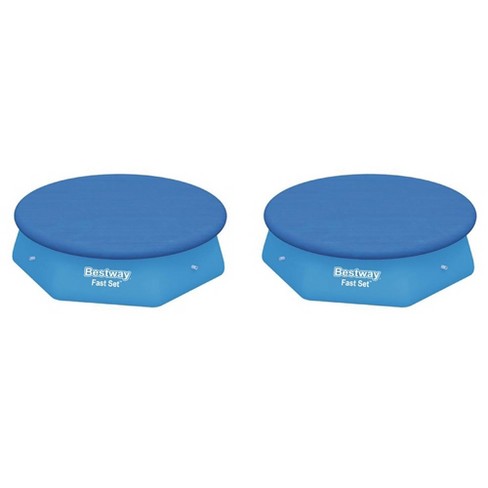 Bestway Round Pvc 8 Foot Pool Cover For Above Ground Fast Set Pools (2 ...