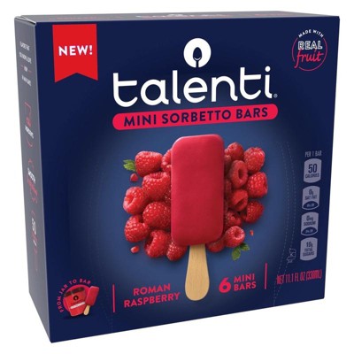 Talenti Roman Raspberry Frozen Mini Sorbetto Bars - 6pk/11.1 Fl Oz : Target
