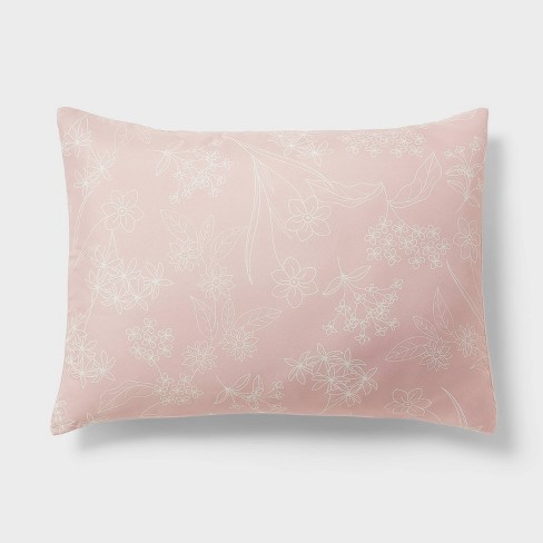 Standard Microfiber Printed Comforter Sham Light Pink/white Floral ...