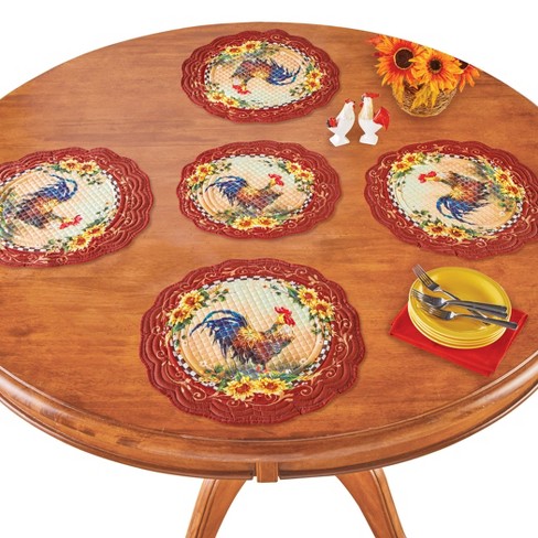 Collections Etc Country Rooster Table Placemats - Set Of 5 Medium : Target