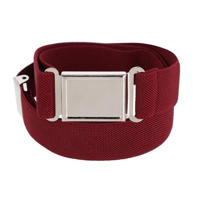 Ctm Kids' Adjustable Elastic Belt With Magnetic Buckle, Maroon : Target