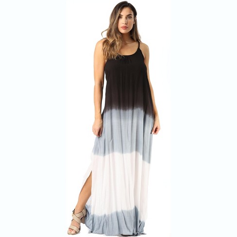 Riviera Sun Womens Maxi Dress Tie Die Spaghetti Strap Long Sundress ...