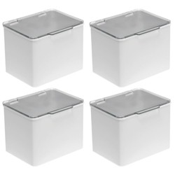 Mdesign Stackable Bathroom Storage Bin Box With Lid, 7" High : Target
