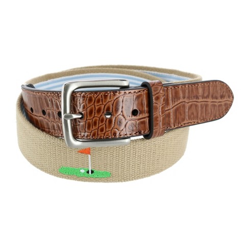 Greg Norman Men's Fabric Golf Belt With Croco Tabs : Target
