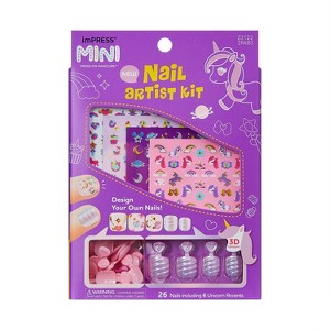 Impress Mini Nail Artist Kit Press-On Fake Nails for Kids Squoval ...