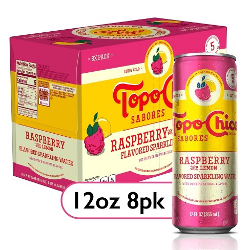 Topo Chico Sabores Raspberry Lemon Flavored Sparkling Water - 8pk/12 Fl Oz Cans : Target