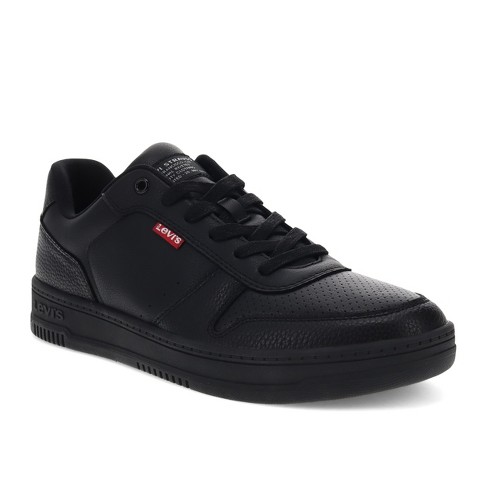 Levi s Mens Drive Lo Synthetic Leather Casual Lace Up Sneaker Shoe Black Mono Size 13 Target