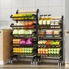 Space-Saving 3/4-Tier Kitchen Storage Rack - Carbon Steel, Lockable ...