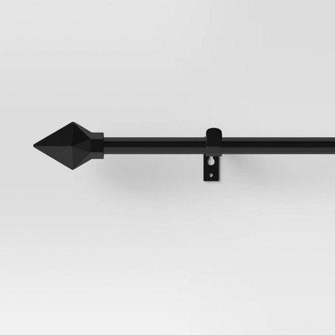 28"-48" Café Faceted Pyramid Curtain Rod Black - Room Essentials ...