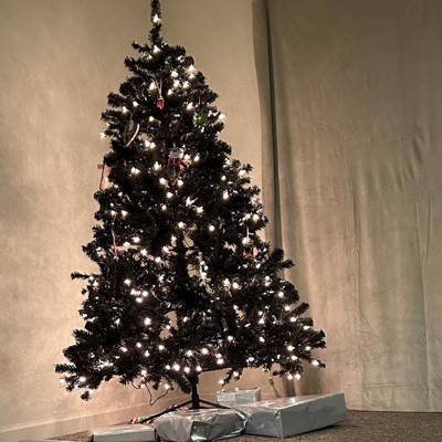 Best Choice Products 6ft Pre-lit Black Christmas Tree, Artificial ...