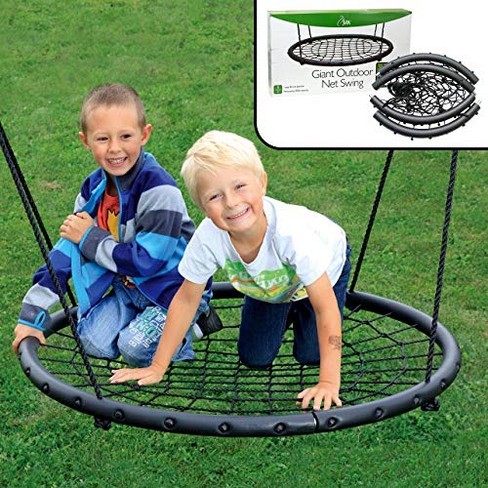 Tree Net Swing- Giant 40" Wide Two Person Outdoor Web Rope Swing Set ...