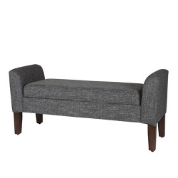 Large Tufted Storage Bench Textured Gray - Homepop : Target
