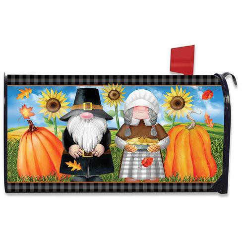 Thanksgiving Gnomes Magnetic Mailbox Cover Sunflowers Humor Standard ...