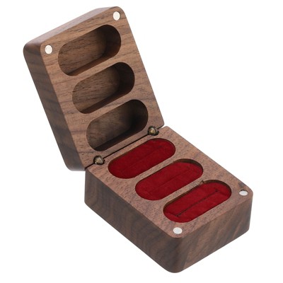 Unique Bargains Velvet Multiple Jewelry Display Storage Box 1 Pc Red ...