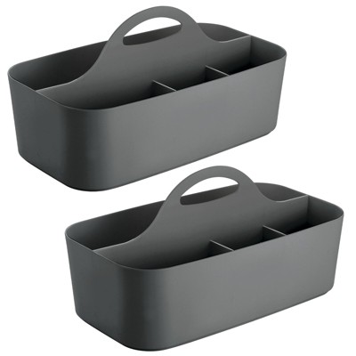 Mdesign Plastic Bathroom Storage Organizer Caddy Tote, Large, 2 Pack ...