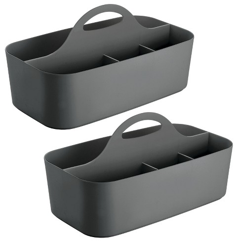 Mdesign Plastic Bathroom Storage Organizer Caddy Tote, Large, 2 Pack ...