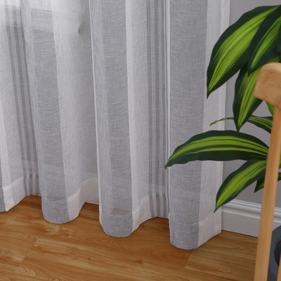 Whizmax Sheer Stripe Curtains For Living Room Bedroom Window Grommet ...