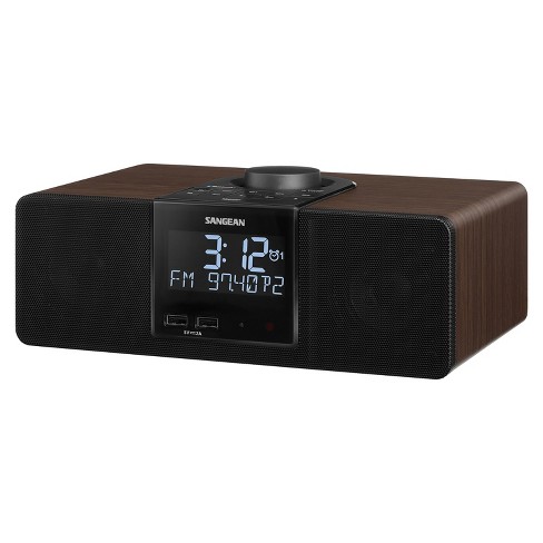Sangean® Am/fm Bluetooth® Tabletop Wooden Clock Radio With Alarm And ...