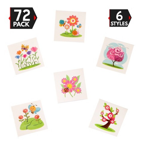 Big Mo's Toys Spring Assorted Temporary Tattoos - 72 Pack : Target