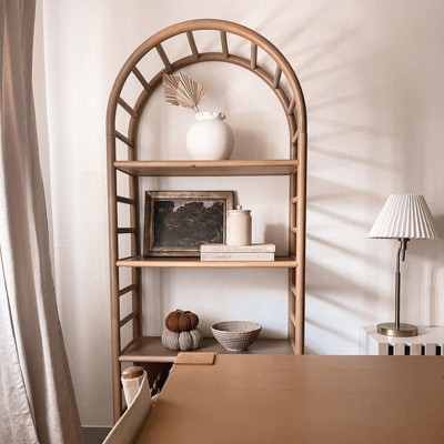 72 Holladay Curved Wooden Bookcase Natural Threshold Designed With Studio Mcgee Elegant Arched Design 4 shelf Display Target