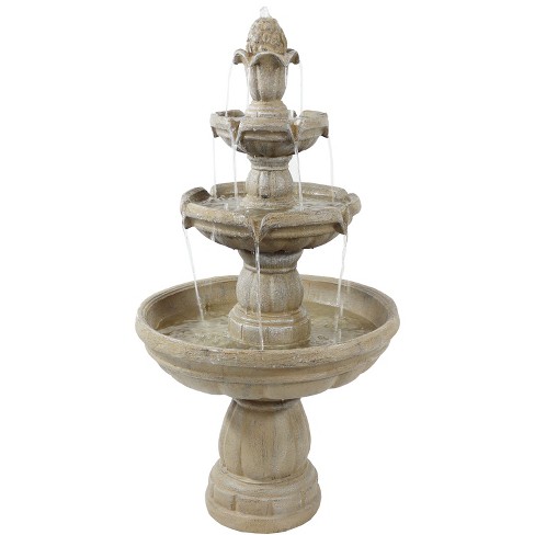 Sunnydaze 48"h Electric Fiberglass 3-tier Outdoor Water Fountain : Target