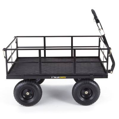 Gorilla Carts 1,200 Pound Capacity Steel Utility Cart, 9 Cubic Feet ...
