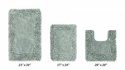 Better Trends Shaggy Border Bath Rug, 100% Cotton, 3 Piece Set (17" X ...