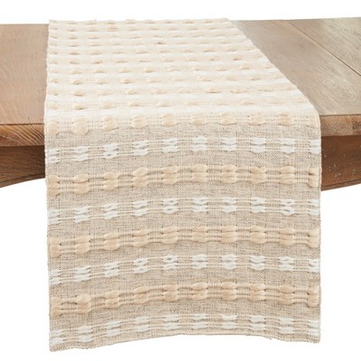 Saro Lifestyle Table Runner With Coconut Twig Design, 12"x72", Beige ...