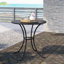 Outsunny 33" Patio Dining Table Round Cast Aluminium Outdoor Bistro ...