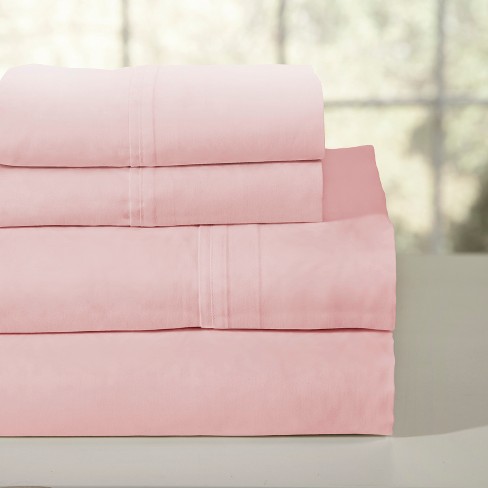 Pointehaven 200 Thread Count Combed Cotton Percale Rose 4 Pc Sheet Set ...