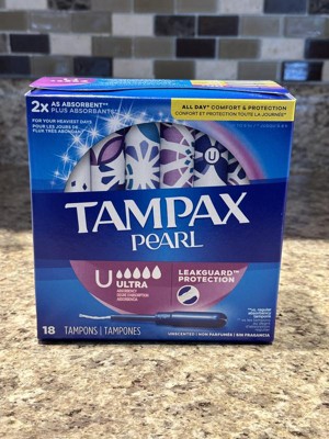 Tampax Pearl Ultra Absorbency With Leakguard Braid Tampons - Unscented ...