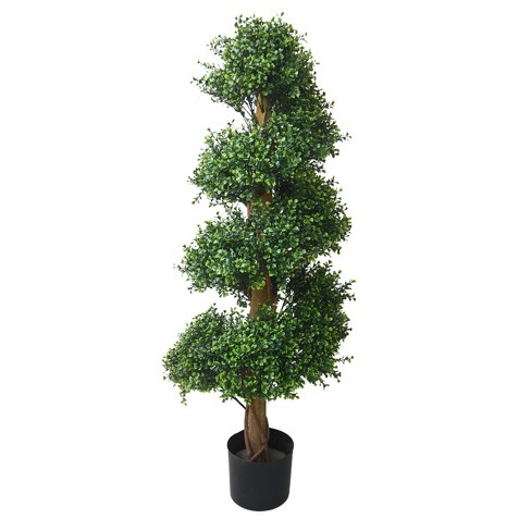 Pure Garden Artificial Boxwood Spiral Tree - 17" X 48", Green : Target